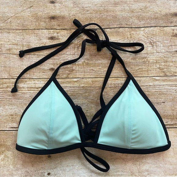 PINK Victoria's Secret | Swim | Vs Pink Light Blue Black Triangle Swim ...
